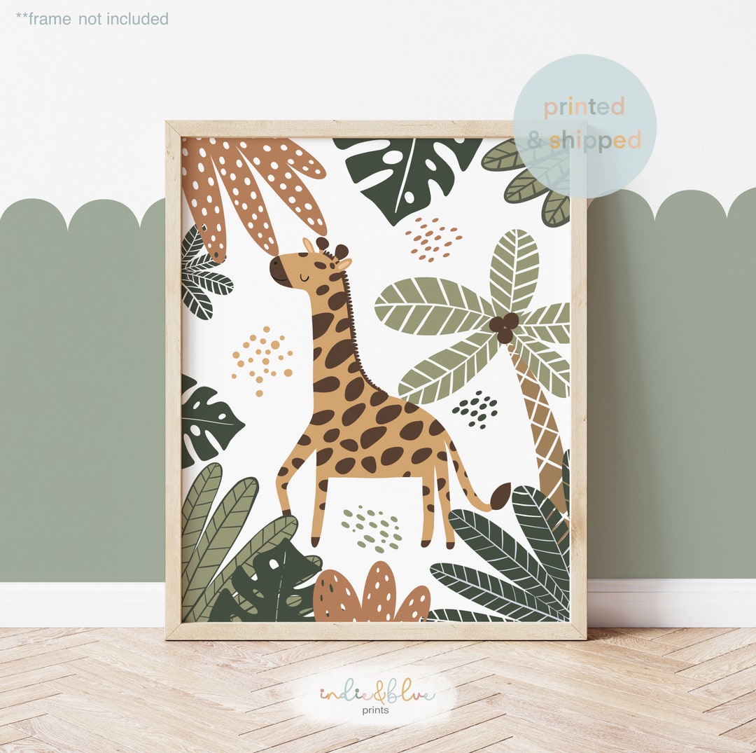 Giraffe Print, Safari Animals Print, Jungle Animals Nursery Print ...