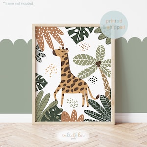 Giraffe Print, Safari Animals Print, Jungle Animals Nursery Print ...