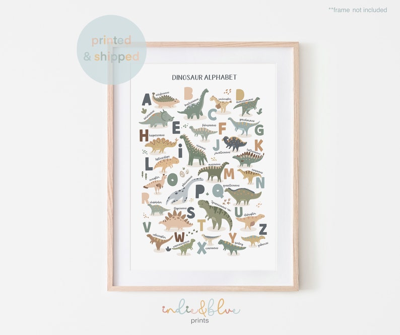 Dinosaur Alphabet Print Dinosaur Poster Educational Print - Etsy