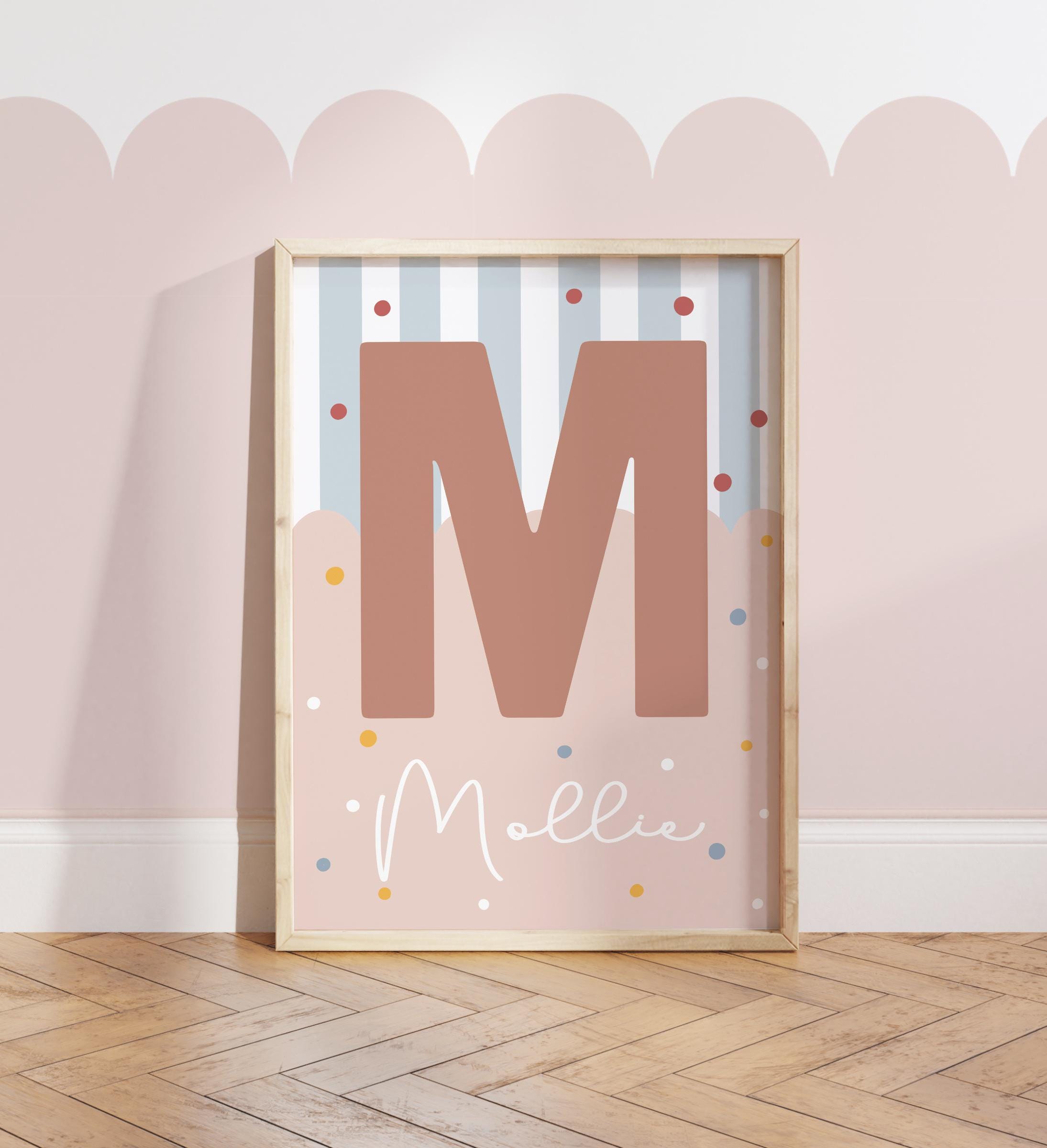 Set of 6 Personalised Prints in Pastel, Gallery Wall Bundle, Wildflower ...