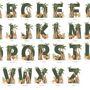 Jungle Animal Prints, Personalised Name Print Set, Safari Animals Print ...