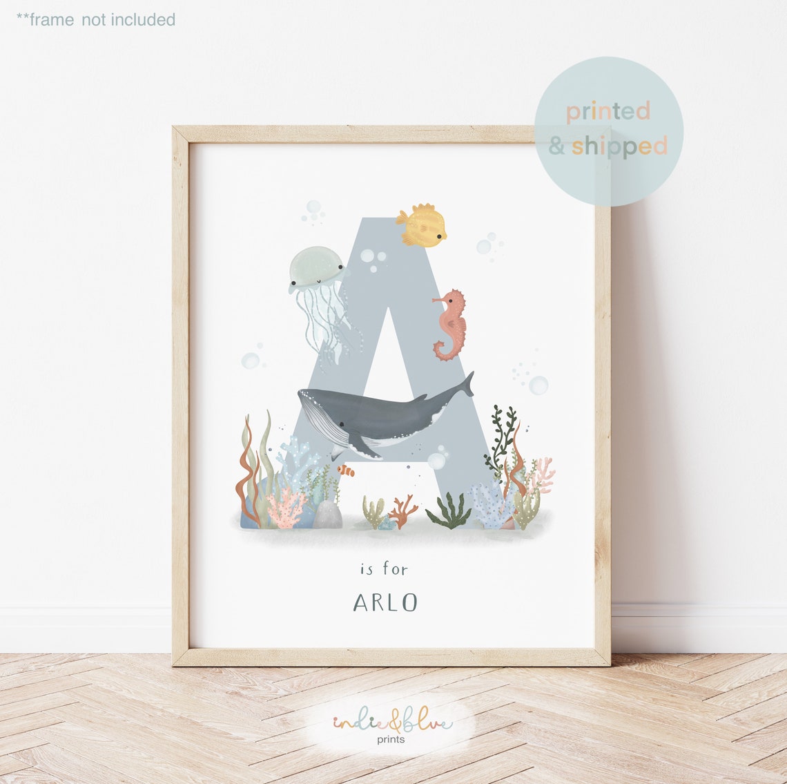 Sea Animals Unframed Poster, Sea Nursery Print, Ocean Nursery Decor ...