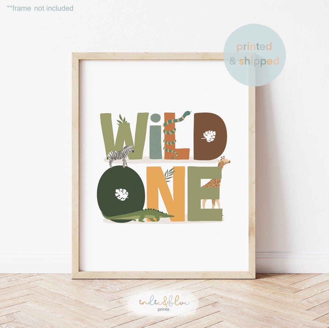 Wild One Print, Safari Animals Print, Jungle Nursery Print, Scandi ...