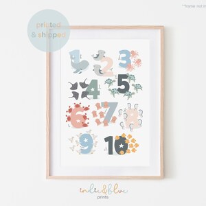 Numbers Chart Print, Ocean Nursery Sea Animals Print, Under the Ocean ...