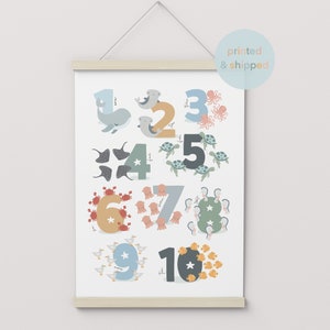 Numbers Chart Print, Under the Ocean, Sea Nursery Animals Print ...