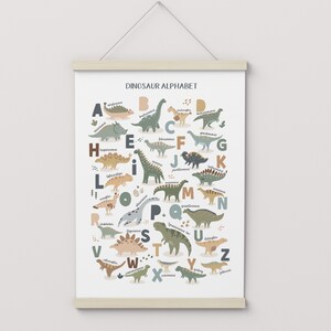 Dinosaur Alphabet Print, Dinosaur Poster, Educational Print, Scandi ...