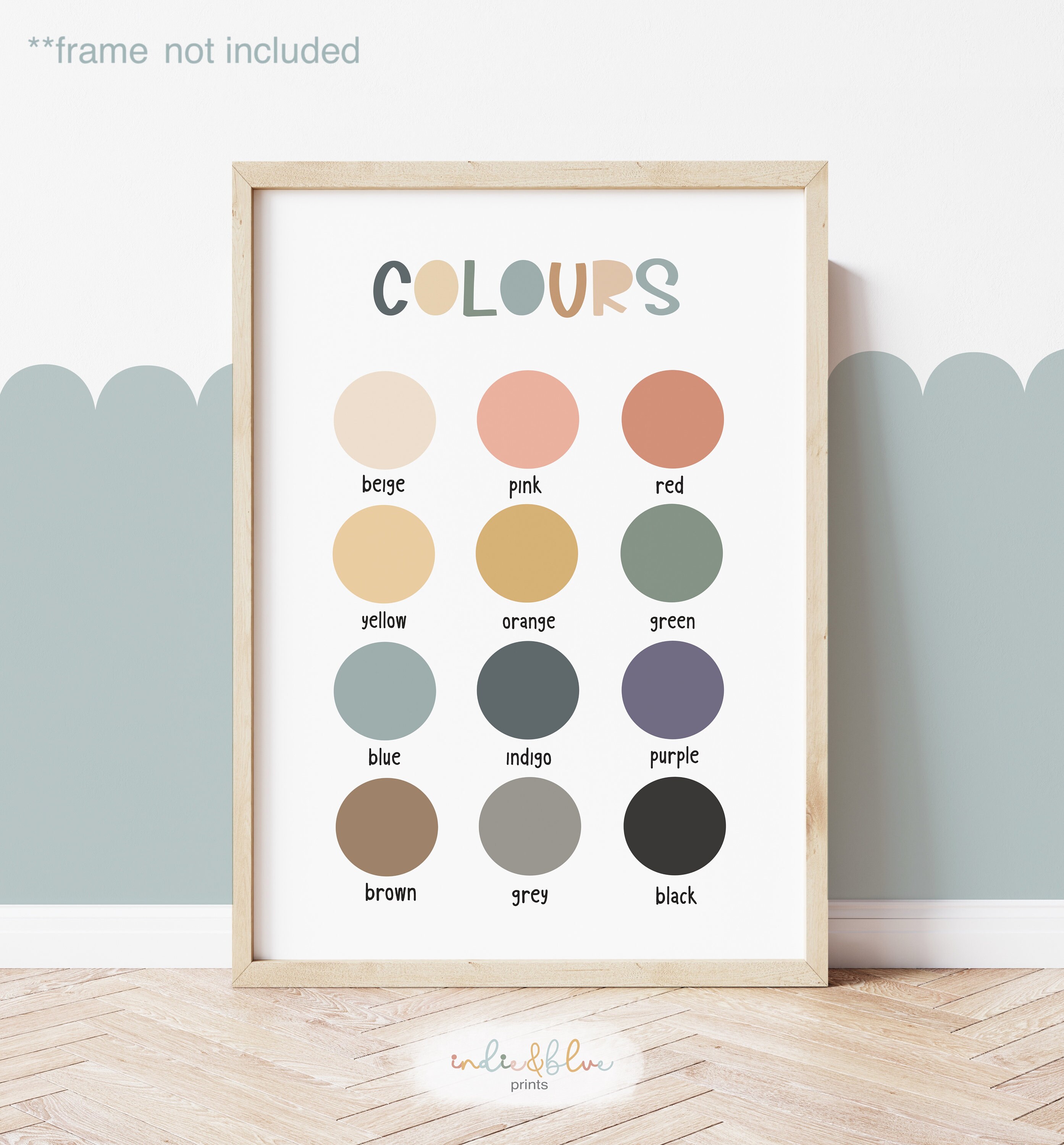 Colours Chart, Unframed Colours Print, Classroom Decor, Educational ...