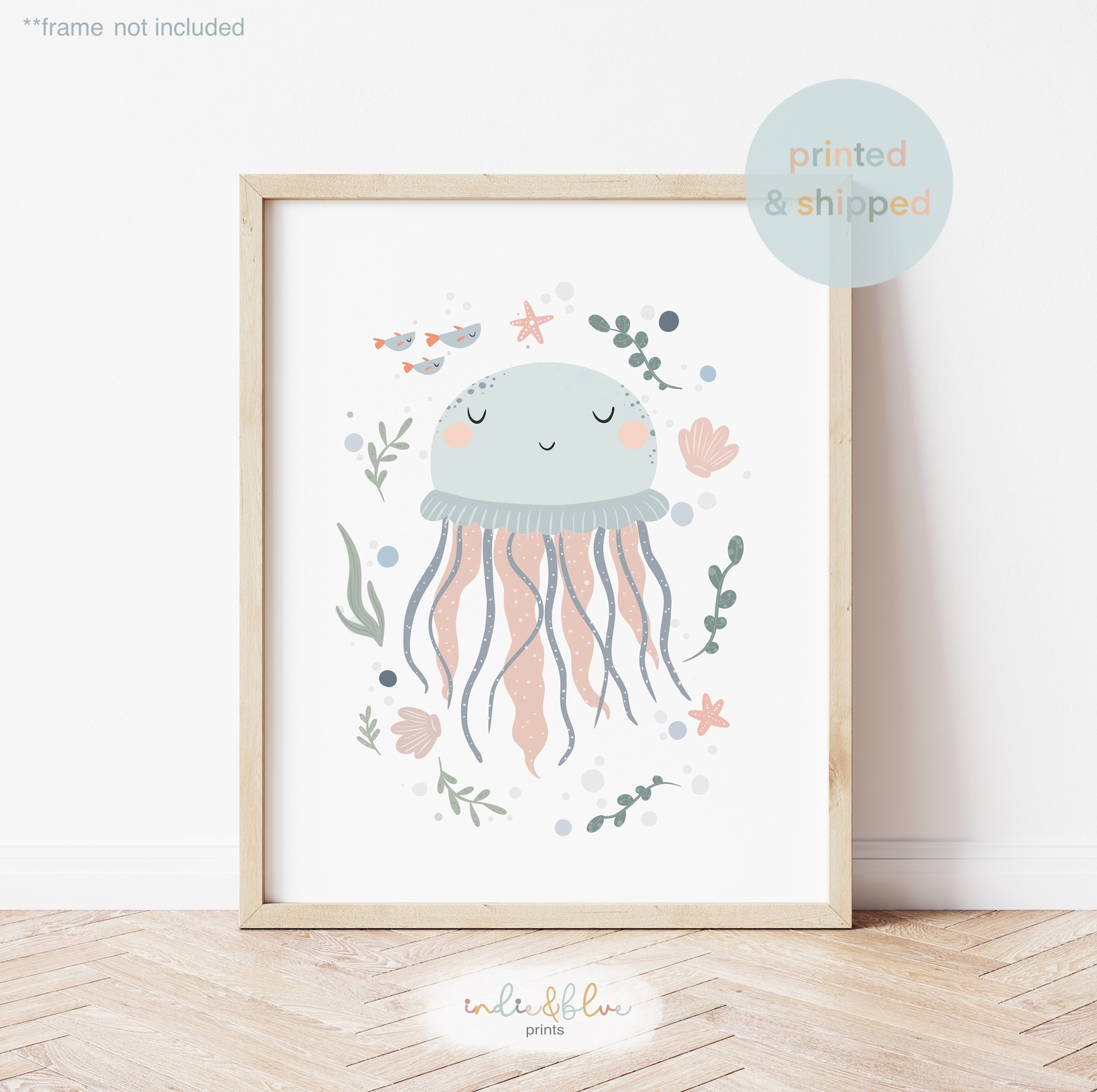 Jellyfish Print Sea Animals Print Sea Nursery Print Under - Etsy