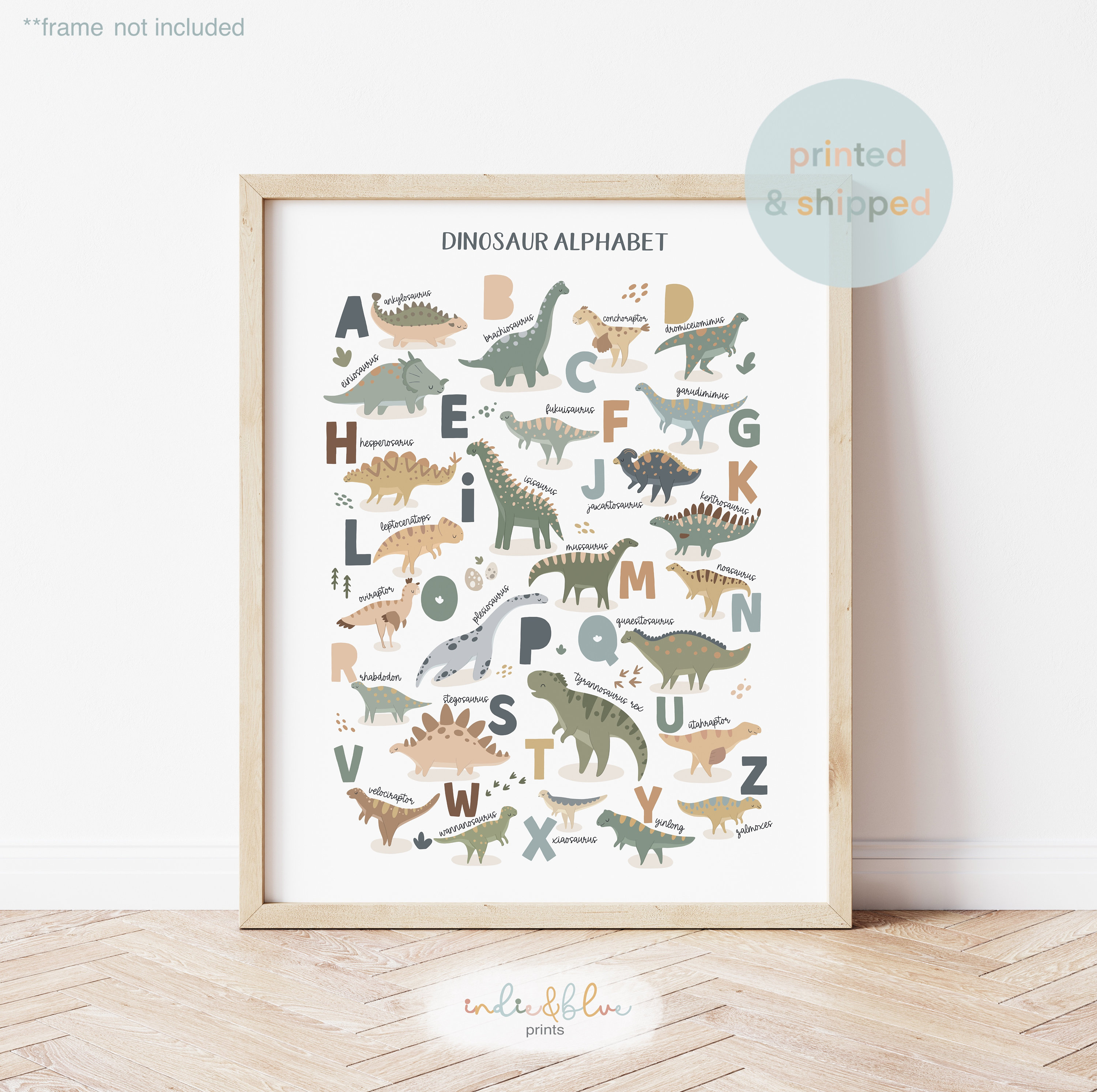 Dinosaur Alphabet Print, Dinosaur Poster, Educational Print, Scandi ...