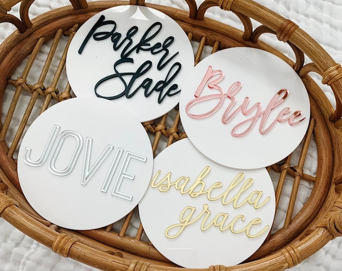 Acrylic Birth Announcement Sign Baby Name Announcement Sign Newborn ...
