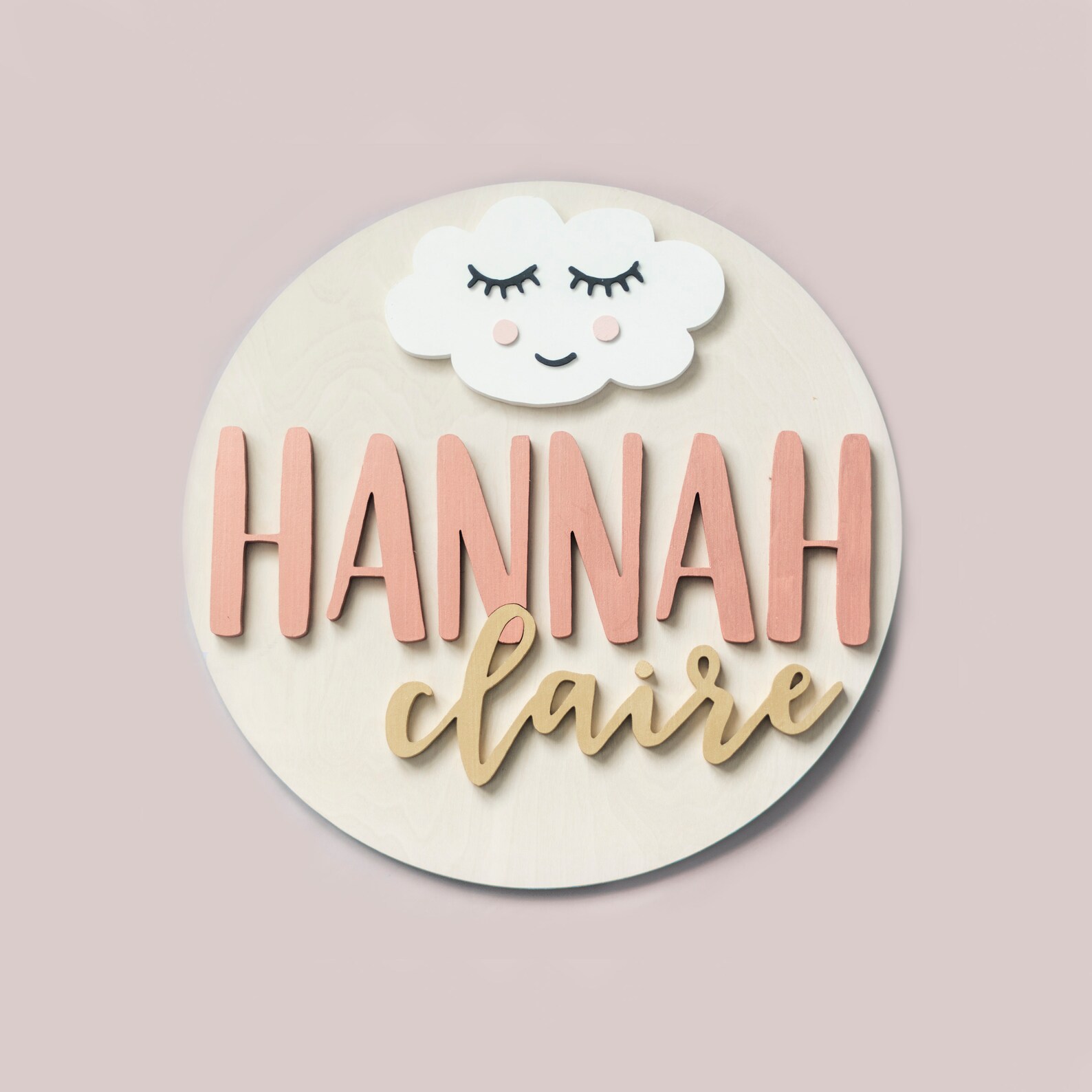 Wooden Name Sign Cloud 3D Name Sign Wood Cloud Nursery - Etsy