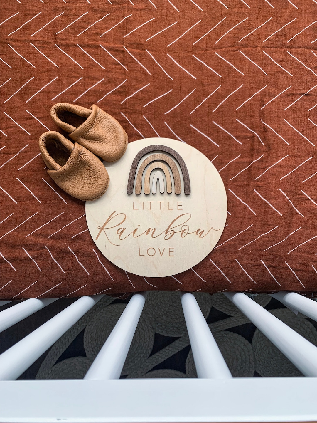 Rainbow Baby Sign / Wood Nursery Sign / Birth Announcement / Rainbow ...