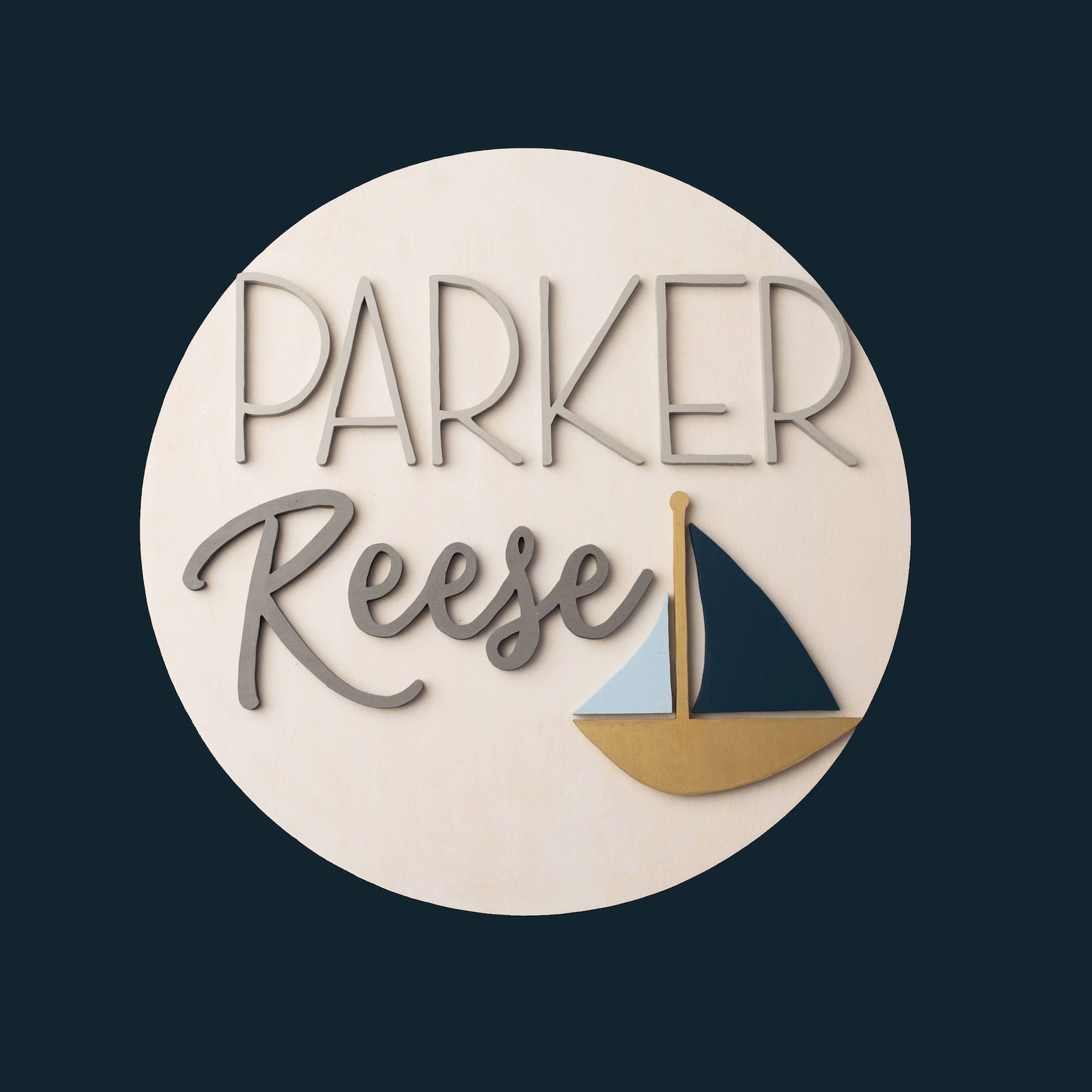 Wooden Name Sign Nautical Sailboat 3D Name Sign Wood - Etsy