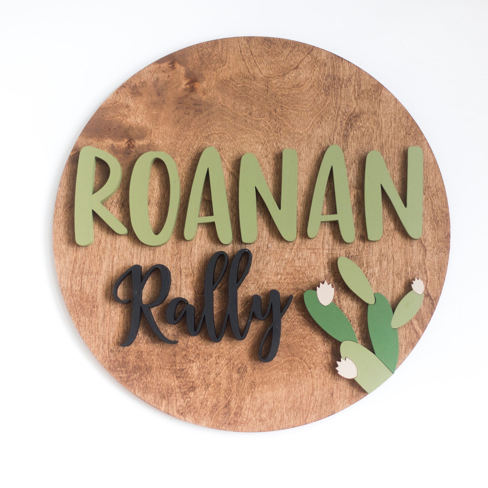 Wooden Name Sign Cactus 3D Name Sign Wood Cactus Nursery - Etsy