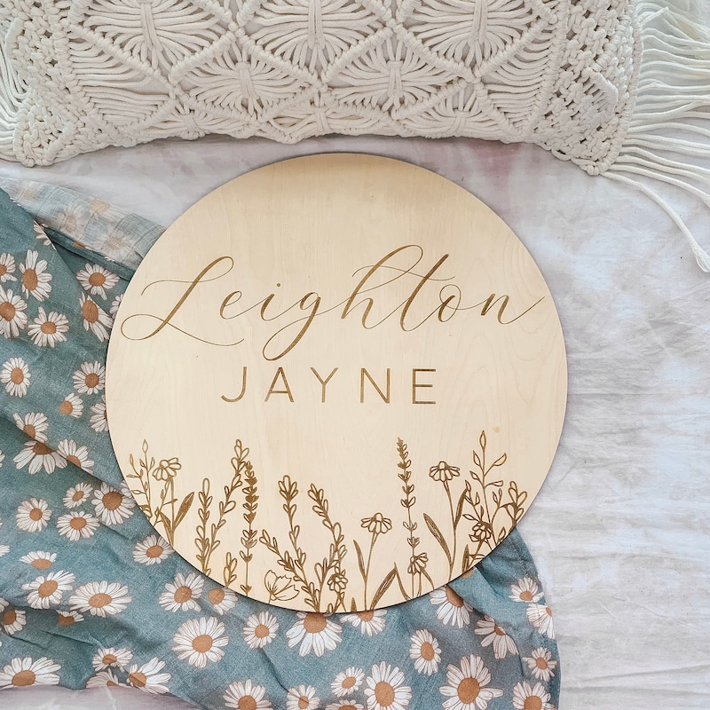 Floral Wooden Name Signs - Etsy