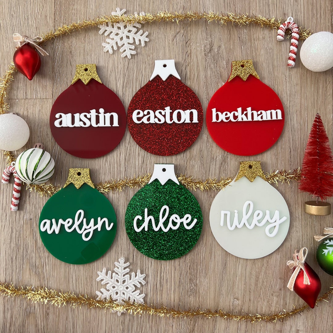 Christmas Ornament Tag | Acrylic Stocking Tag | Gift Tag | Present Tag ...