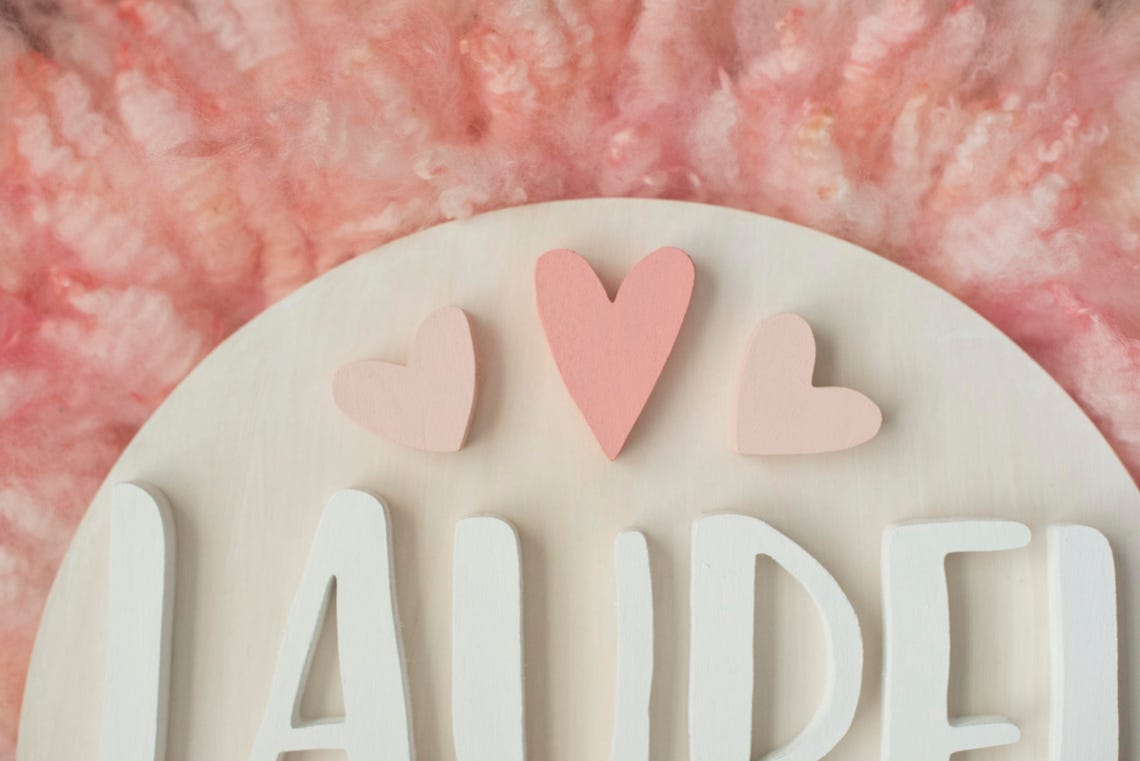 Wooden Name Sign Hearts 3D Name Sign Wood 3D Name Cutout - Etsy