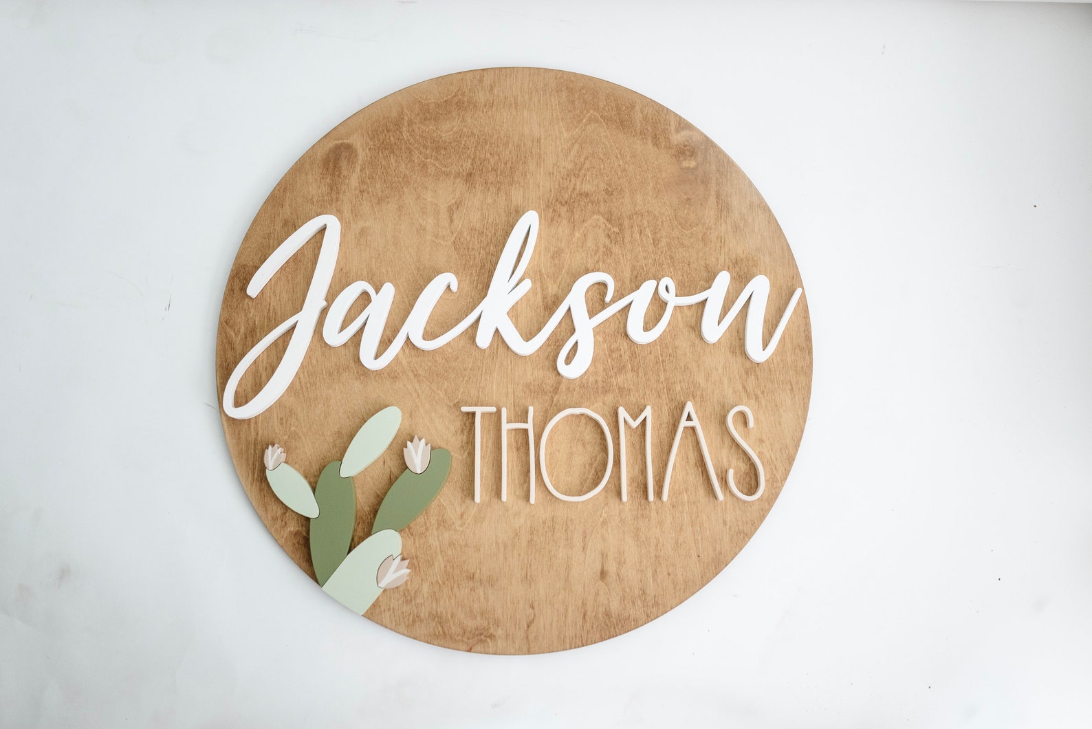 Wooden Name Sign Cactus 3D Name Sign Wood Cactus Nursery - Etsy