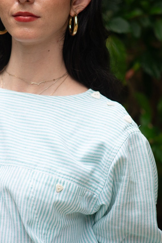 1980s Pierre Cardin linen cotton railroad stripe skir… - Gem