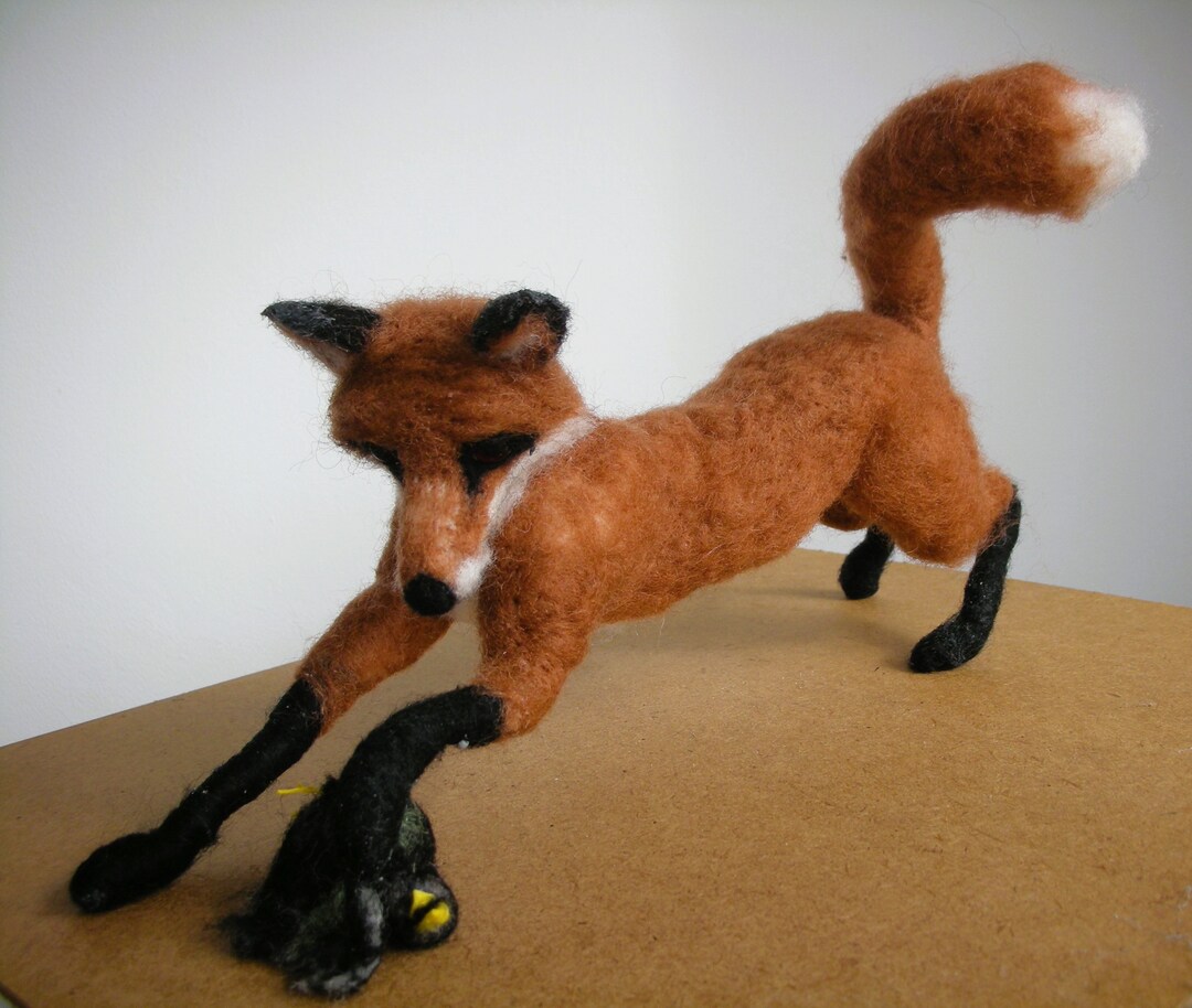 Hand Made Needle Felted Playful Fox - Etsy