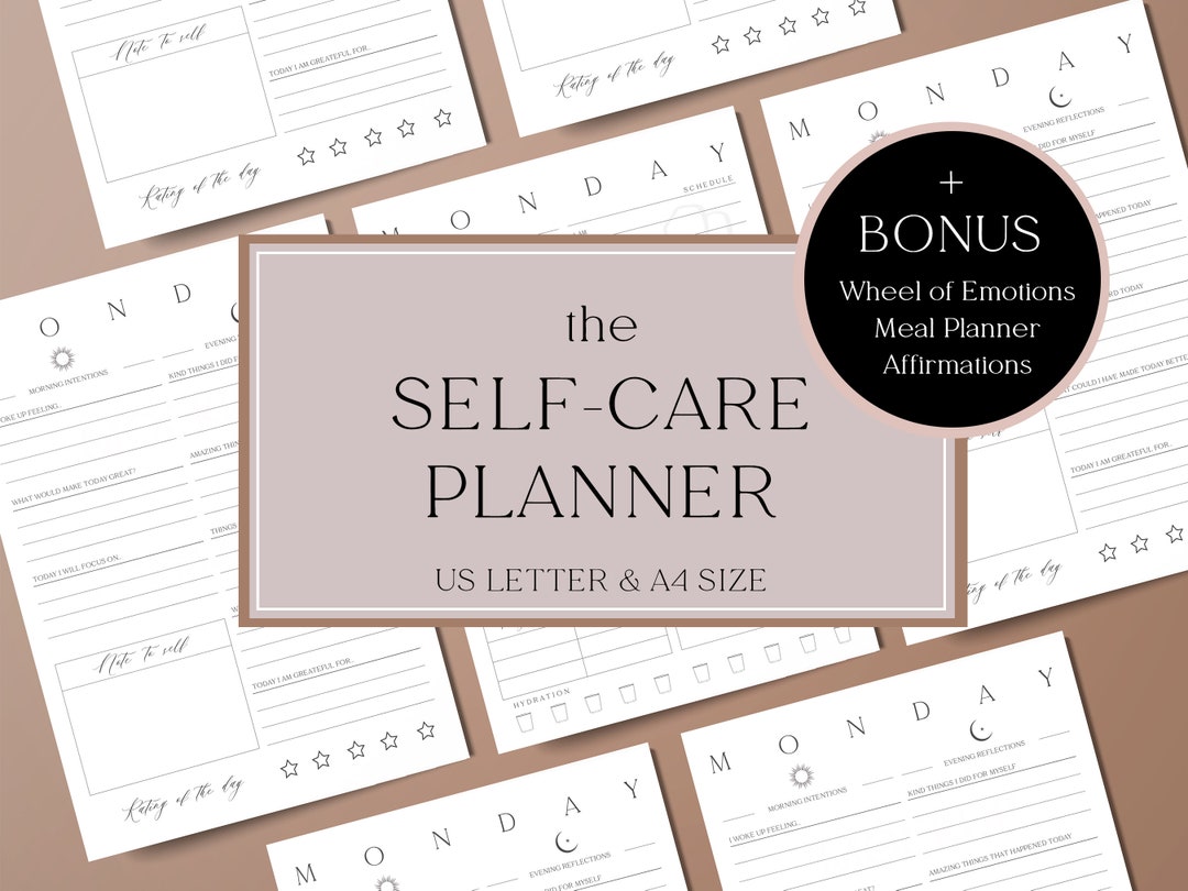 Digital Self Care Printable Planner Daily Gratitude Journal Self Esteem ...
