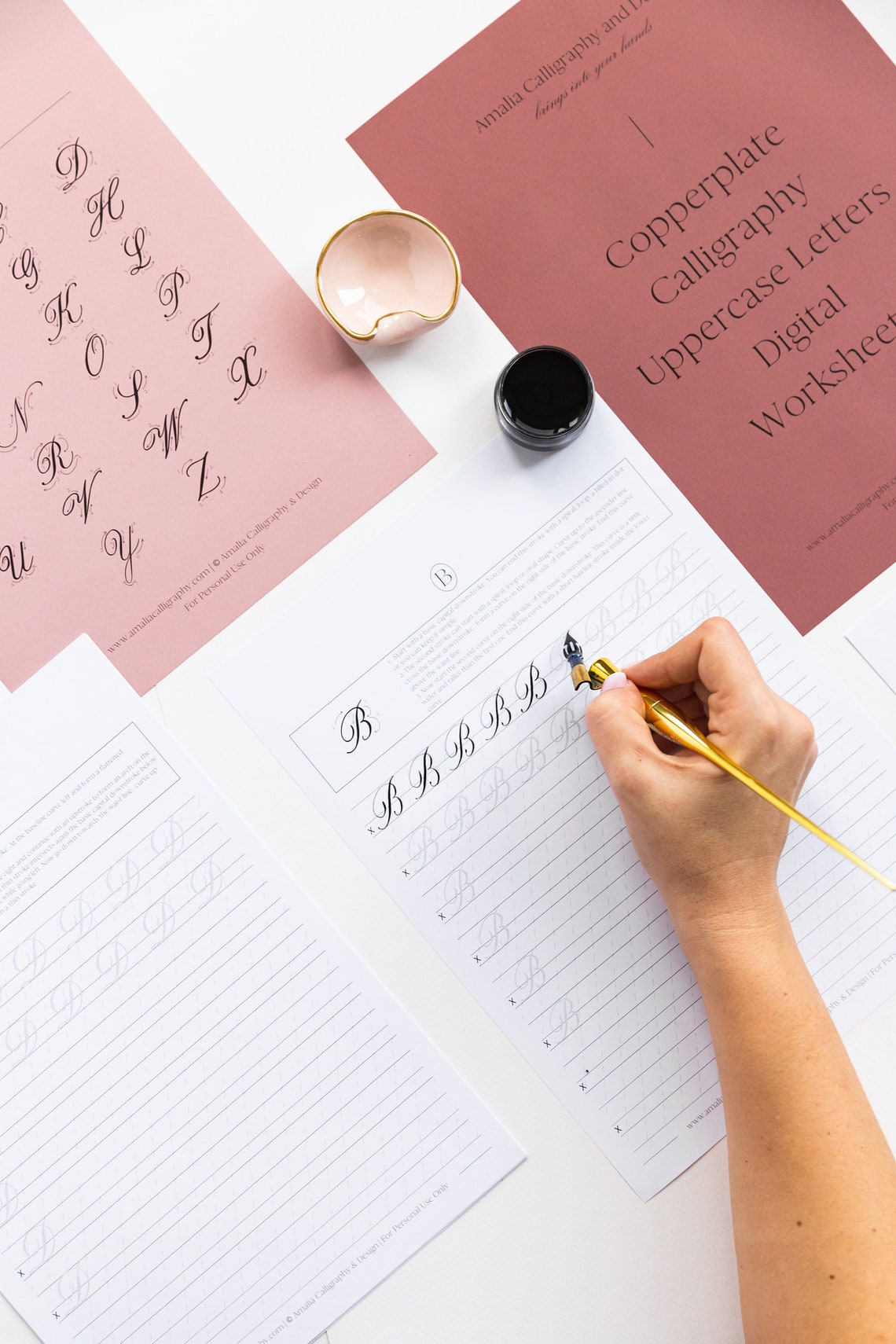 DIGITAL Copperplate Calligraphy Practice Sheets Guide Sheets - Etsy