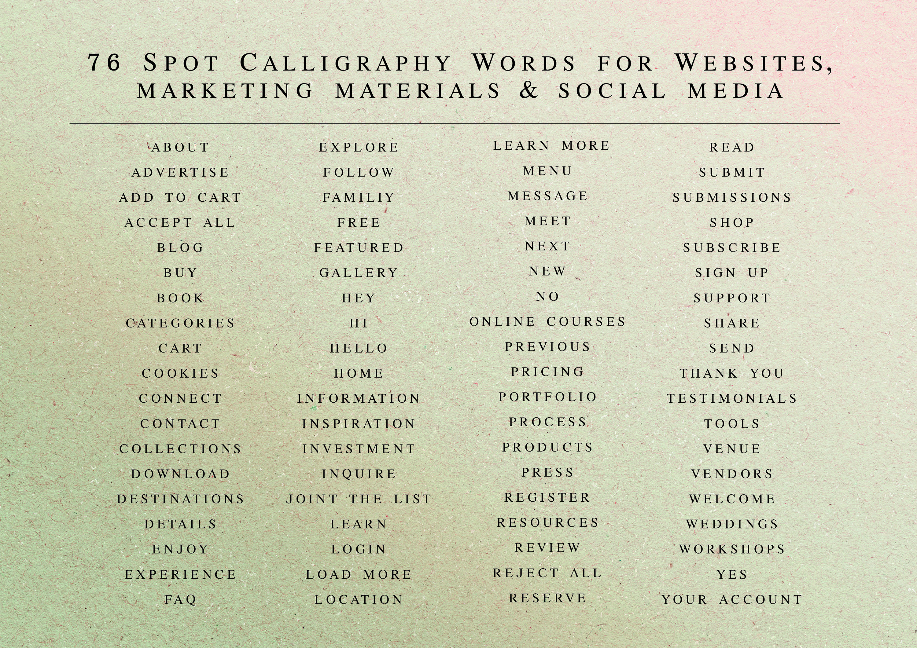 SVG Words for Websites, Marketing Materials and Social Media, Hand ...