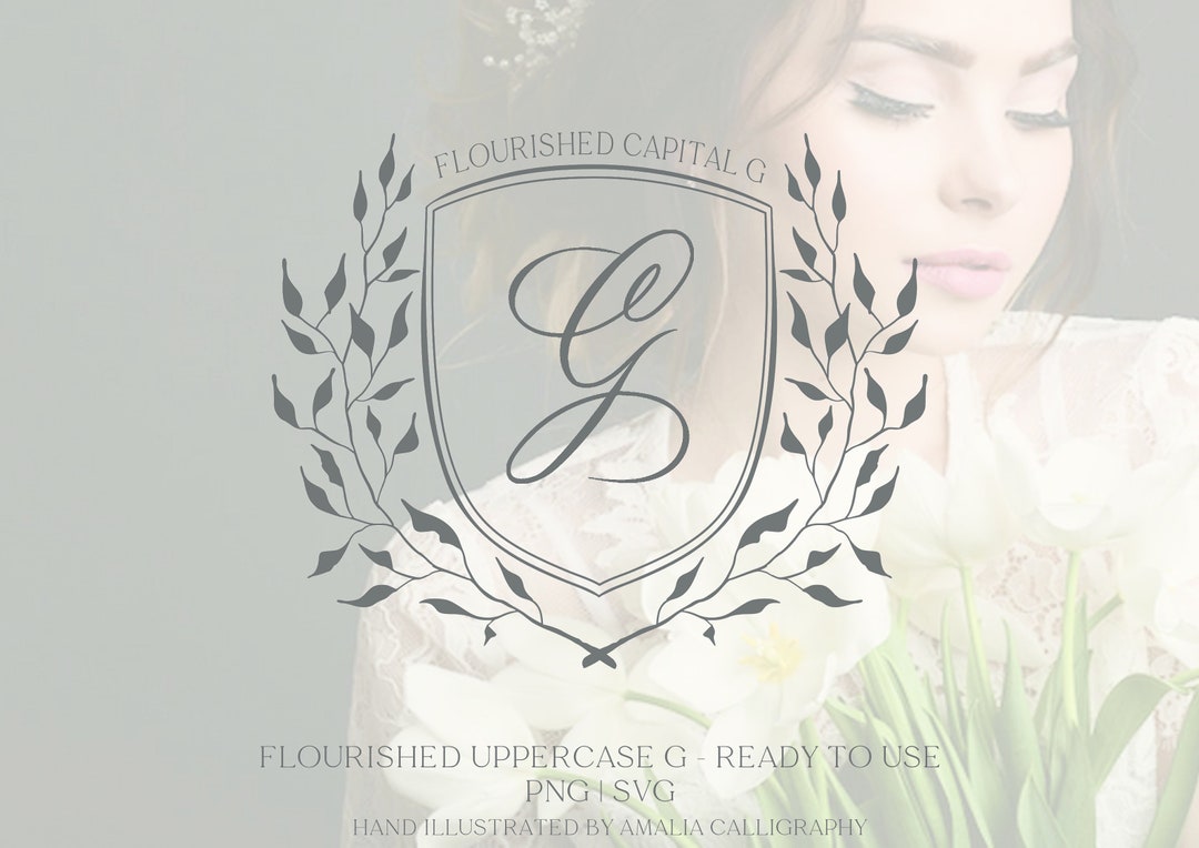 Split Monogram SVG, Calligraphy Monogram SVG Letter G, PNG Wedding ...
