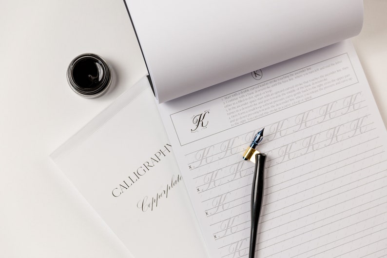 Uppercase Letters Calligraphy Practice Pad, Calligraphy Practice Sheets ...