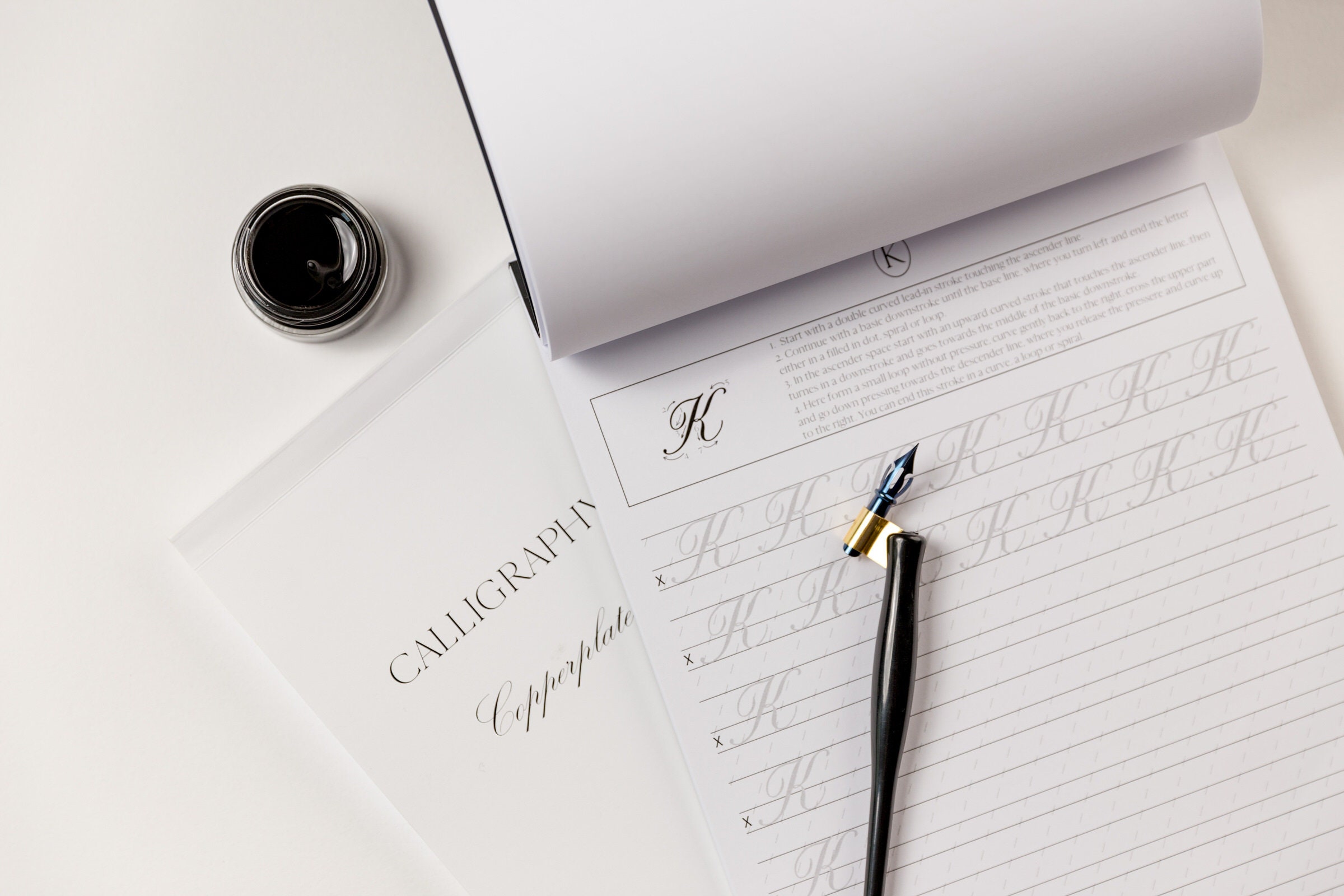 Uppercase Letters Calligraphy Practice Pad, Calligraphy Practice Sheets ...