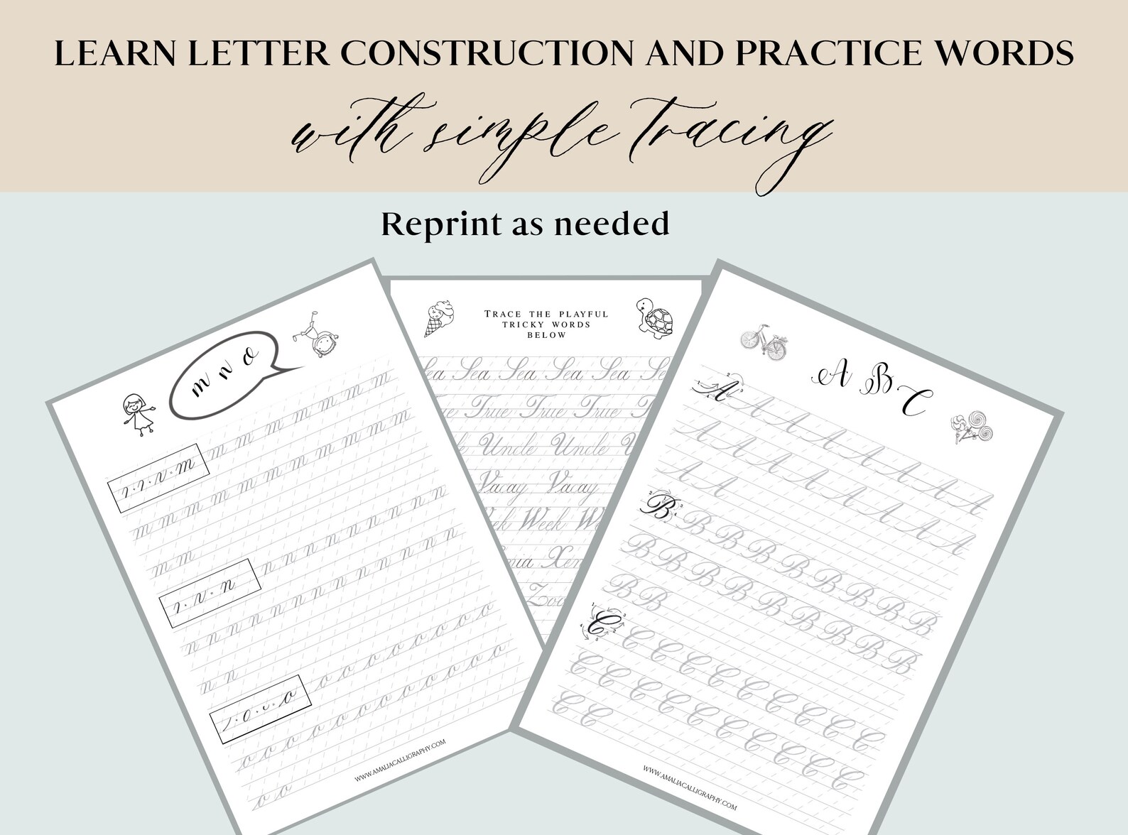 Printable Cursive Handwriting Practice Worksheets for Kids Printable ...