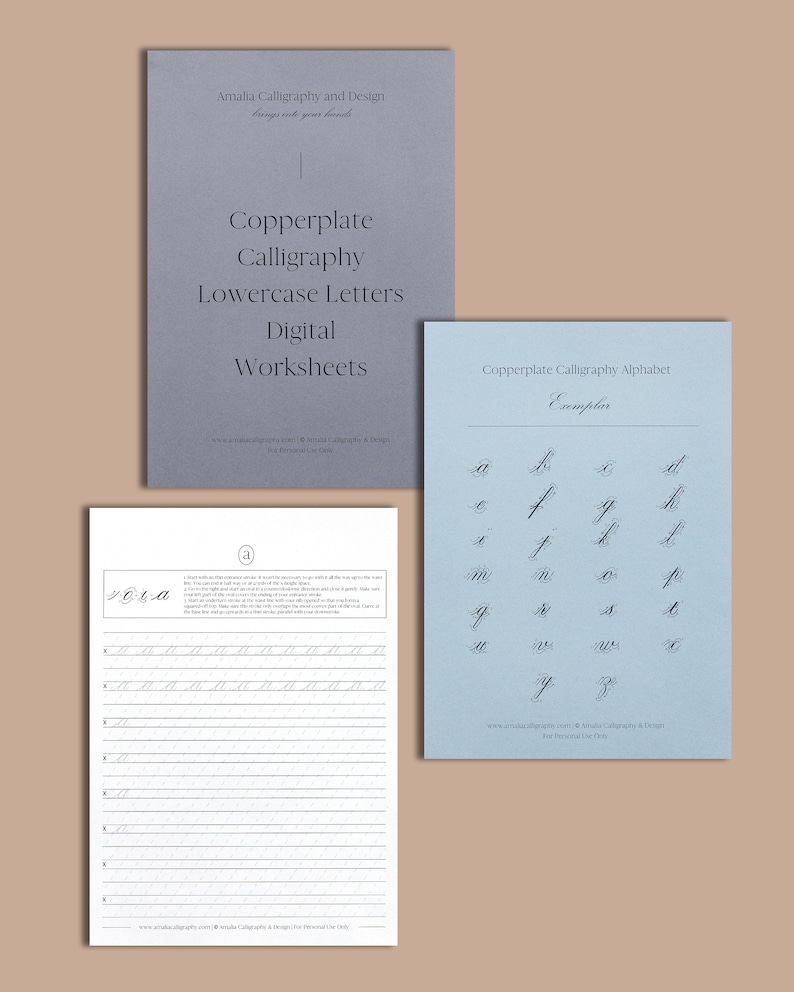 Copperplate Calligraphy Printable Worksheets PDF | Calligraphy Practice ...