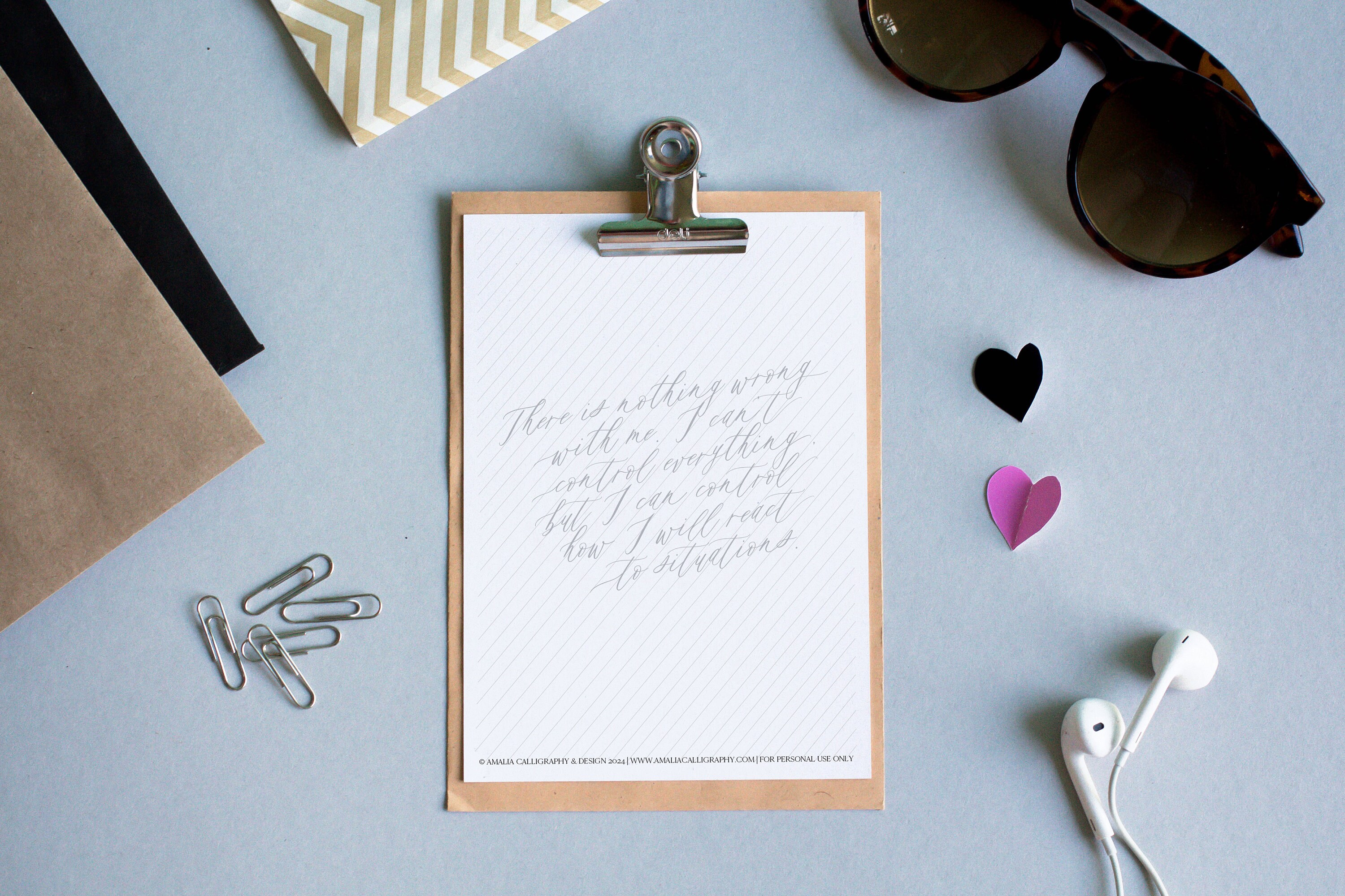 Mindset Positive Affirmations Modern Calligraphy Digital Worksheets - Etsy