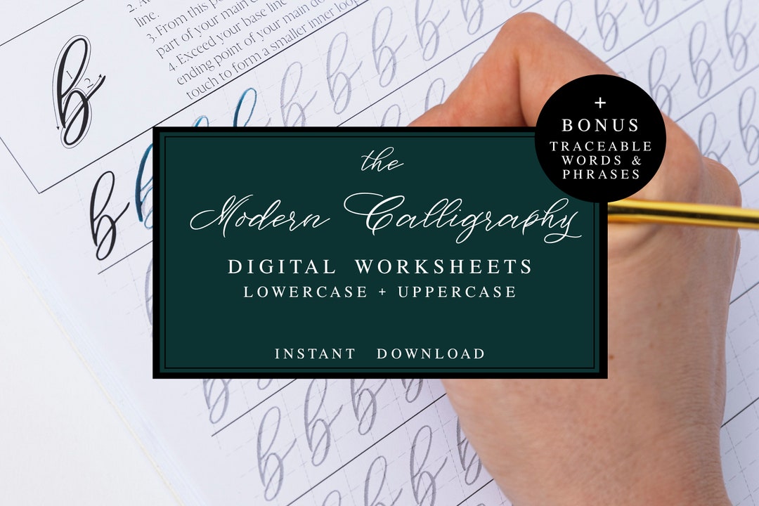 Calligraphy Practicing Worksheets. Modern Calligraphy Alphabet ...
