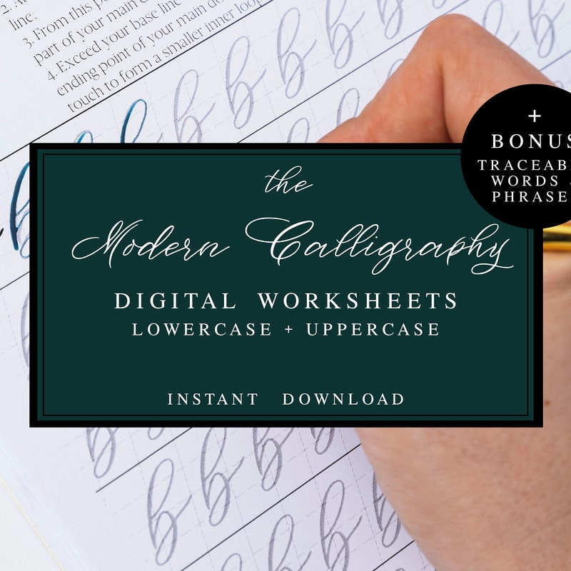 Hand Lettering Worksheets - Etsy