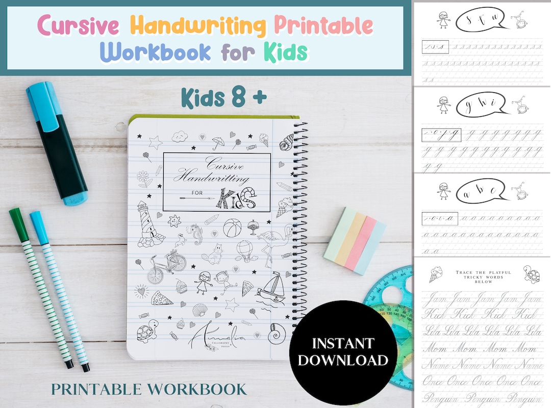 Printable Cursive Handwriting Practice Worksheets for Kids | Printable ...