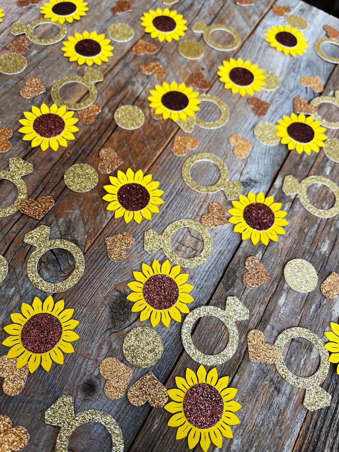 Sunflower Autumn Bridal Shower Bachelorette Party Confetti Table ...