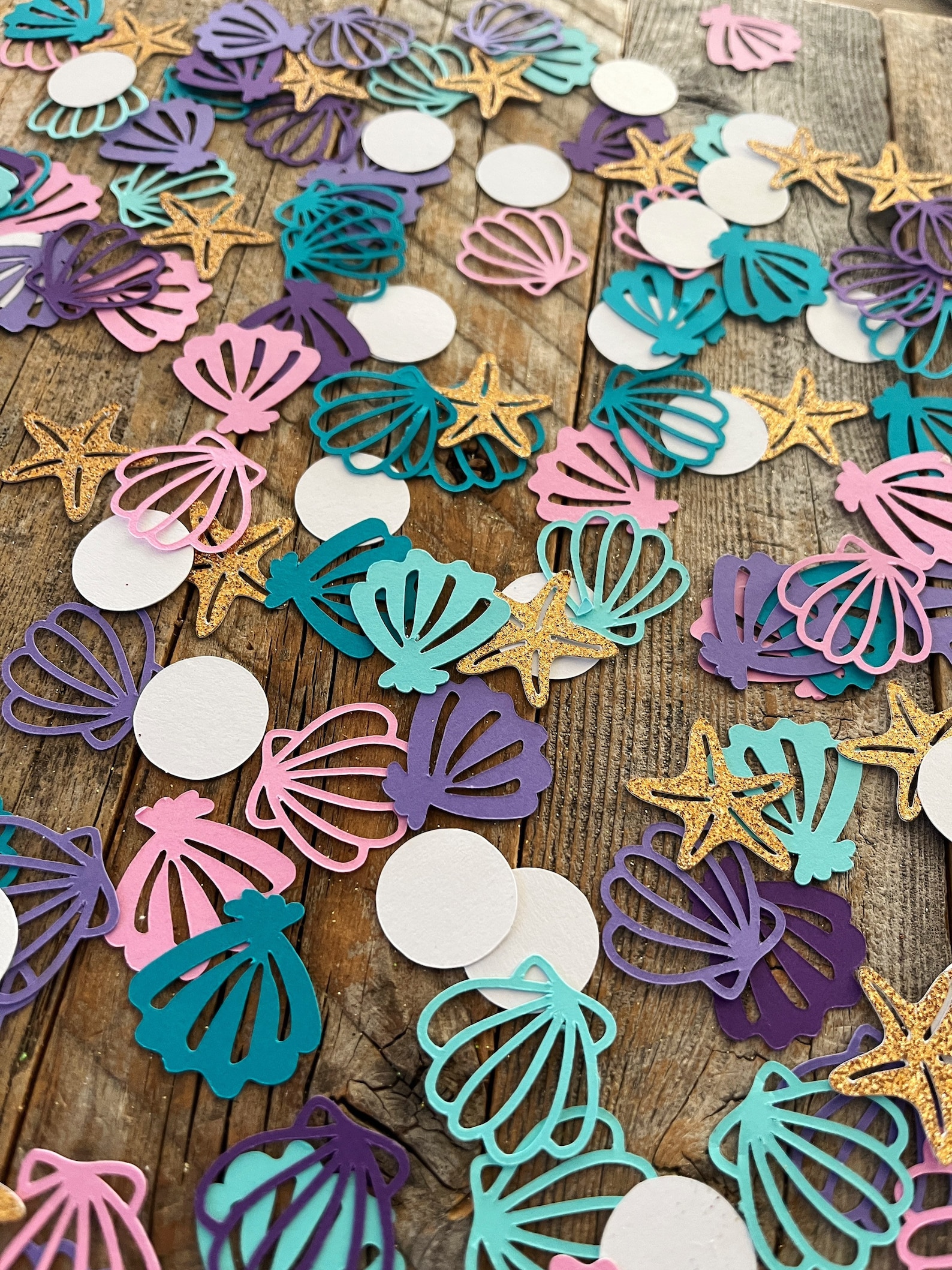 Mermaid Party Table Scatter Confetti Shells Starfish Pearls - Etsy