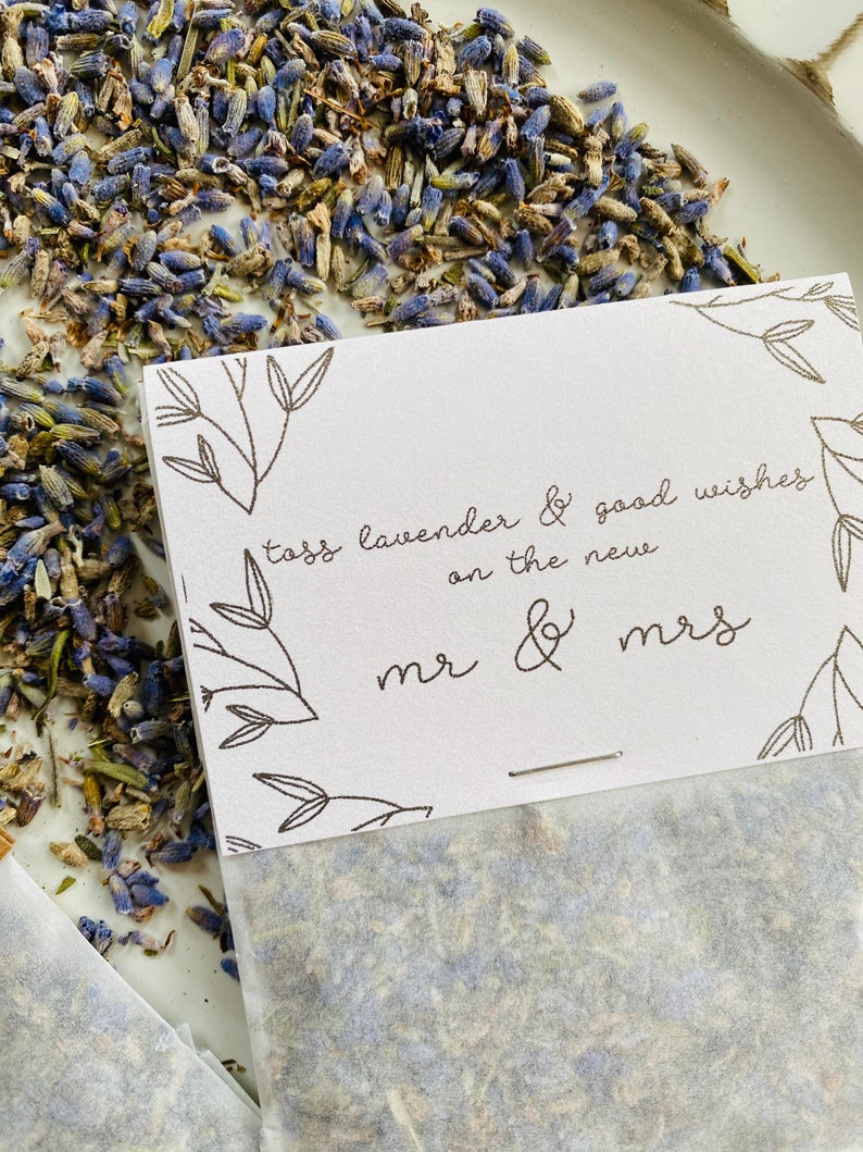 Lavender Wedding Exit Toss Rustic or Luxe Pearlized Paper Tags - Etsy