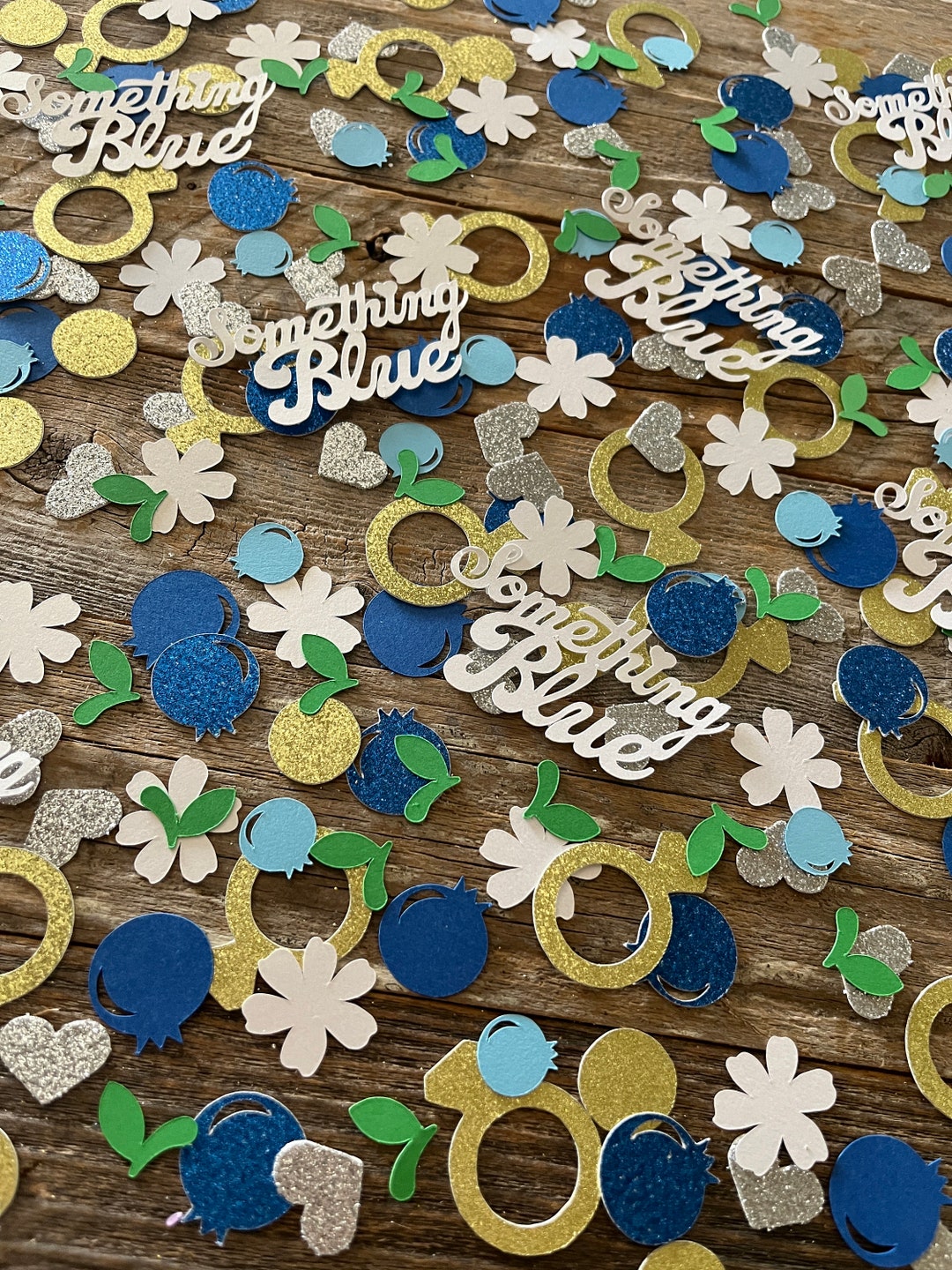 Something Blue Bridal Shower Confetti: Glitter Blueberry Floral Table ...