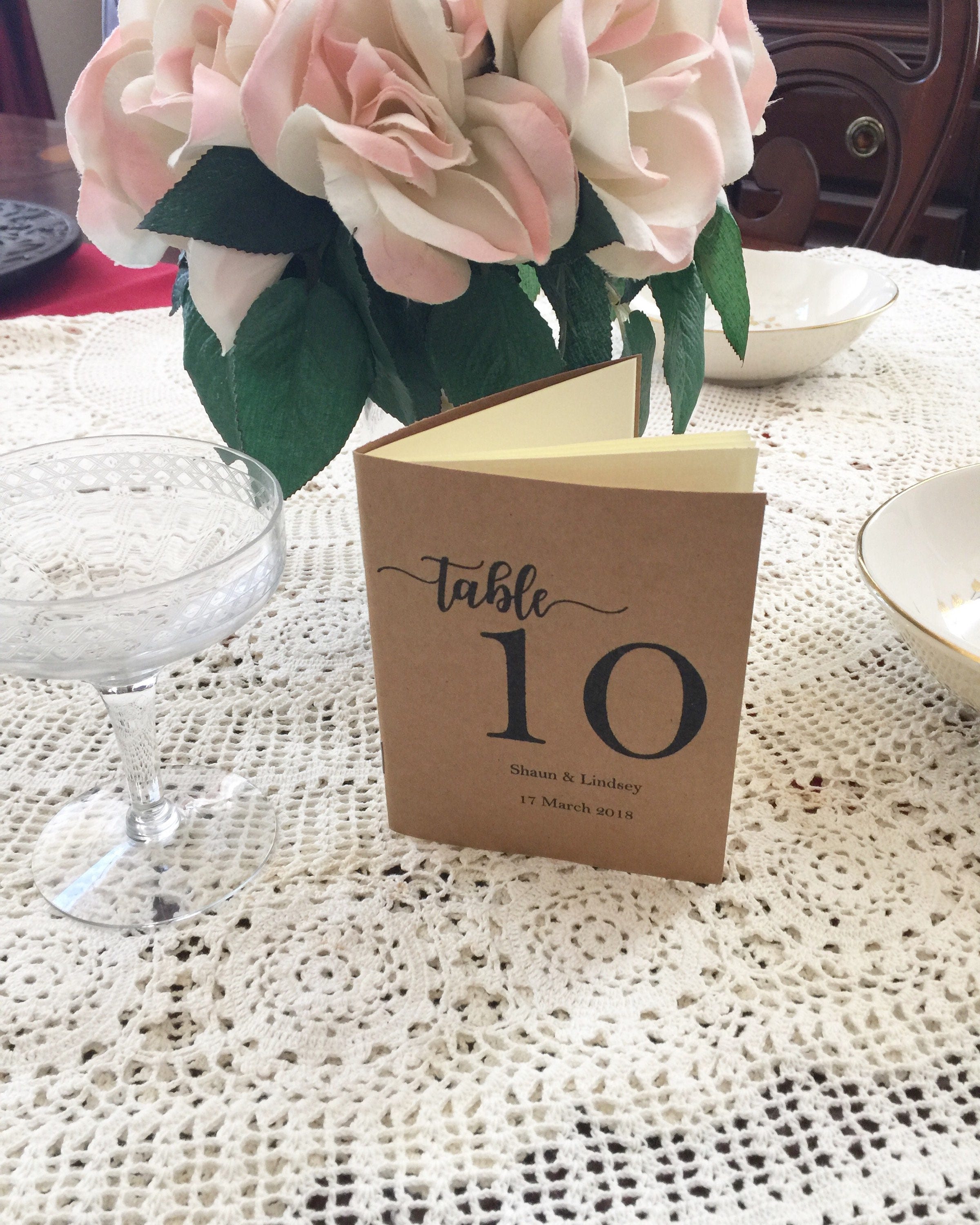 Wedding Guest Book Alternative Personalized Table Number Books | Etsy