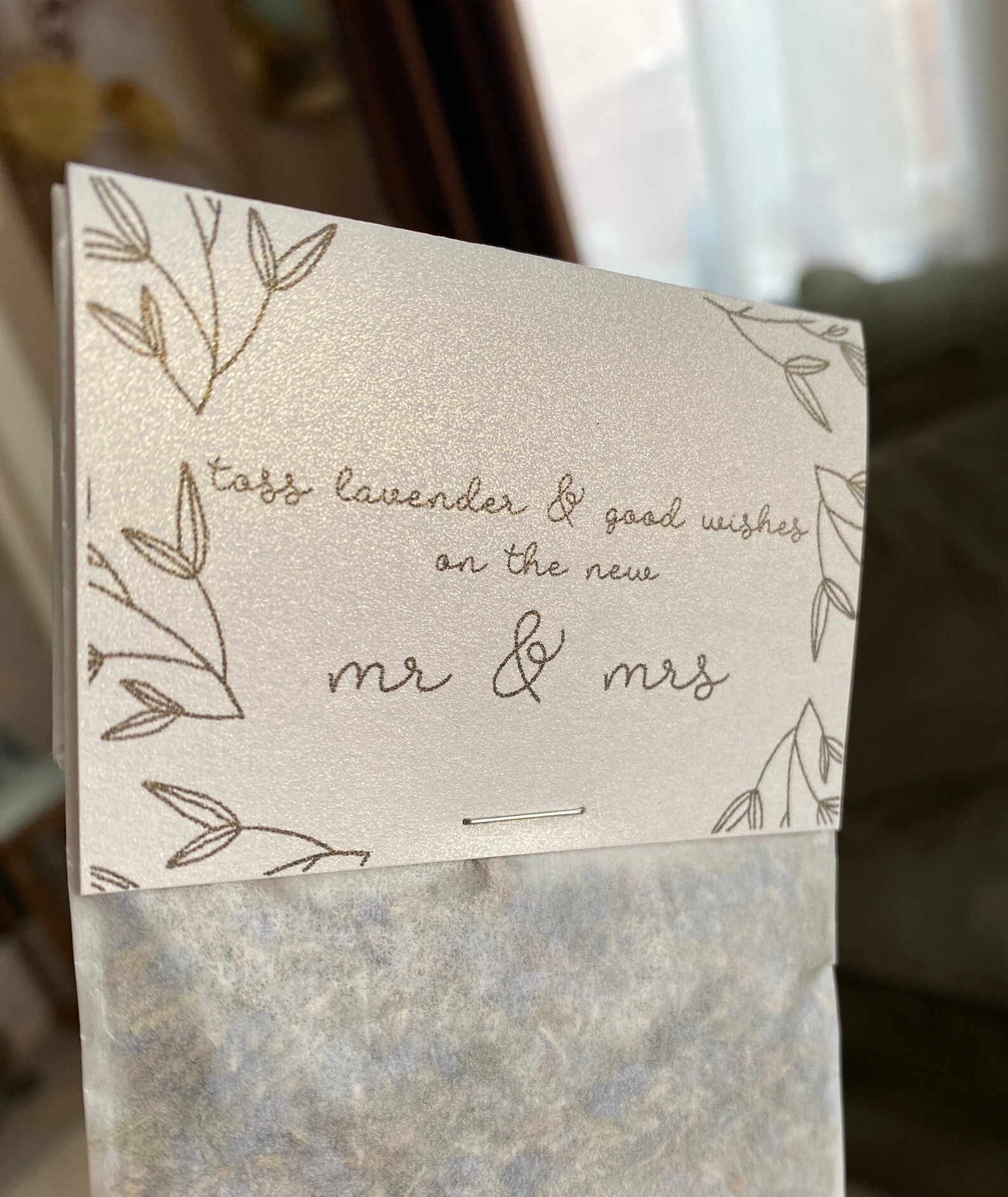 Lavender Wedding Exit Toss Rustic or Luxe Pearlized Paper Tags - Etsy