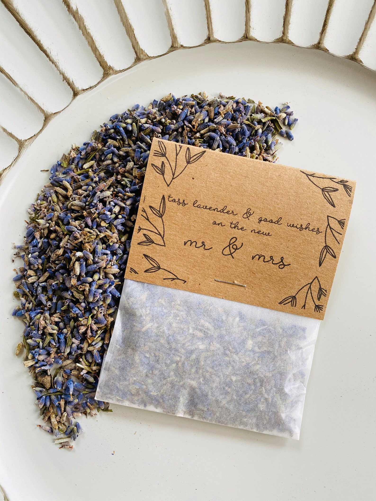 Lavender Wedding Exit Toss Rustic or Luxe Pearlized Paper Tags - Etsy