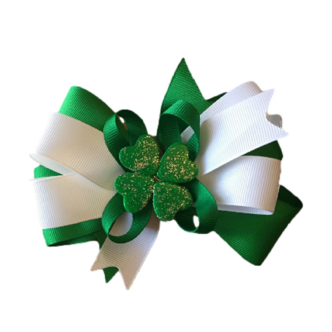 St Patrick's Day Hair Bow, St Paddy's Day Hair Bow, Green Hair Bows ...