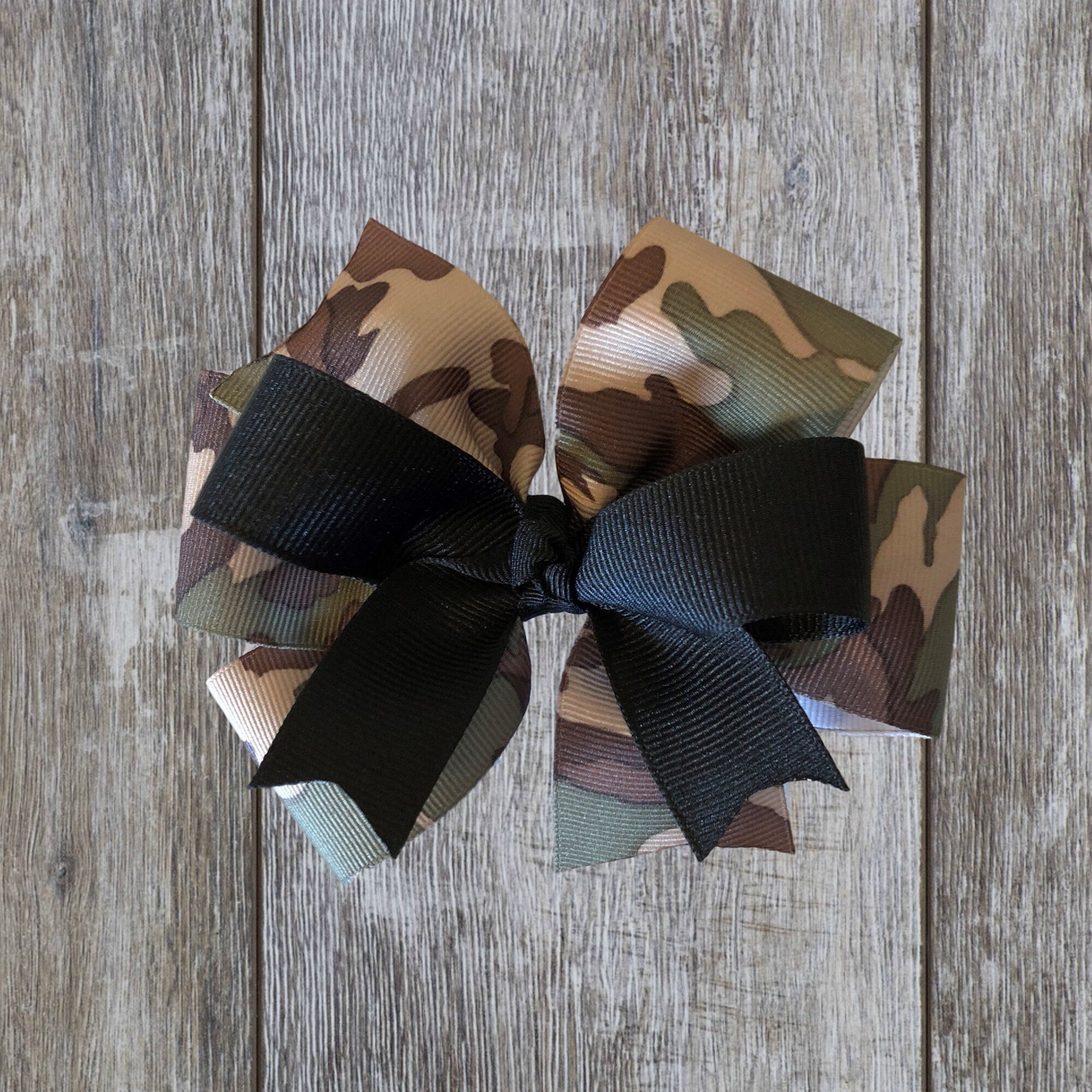 Camo hair bow camouflage bows army hair bows camouflage | Etsy