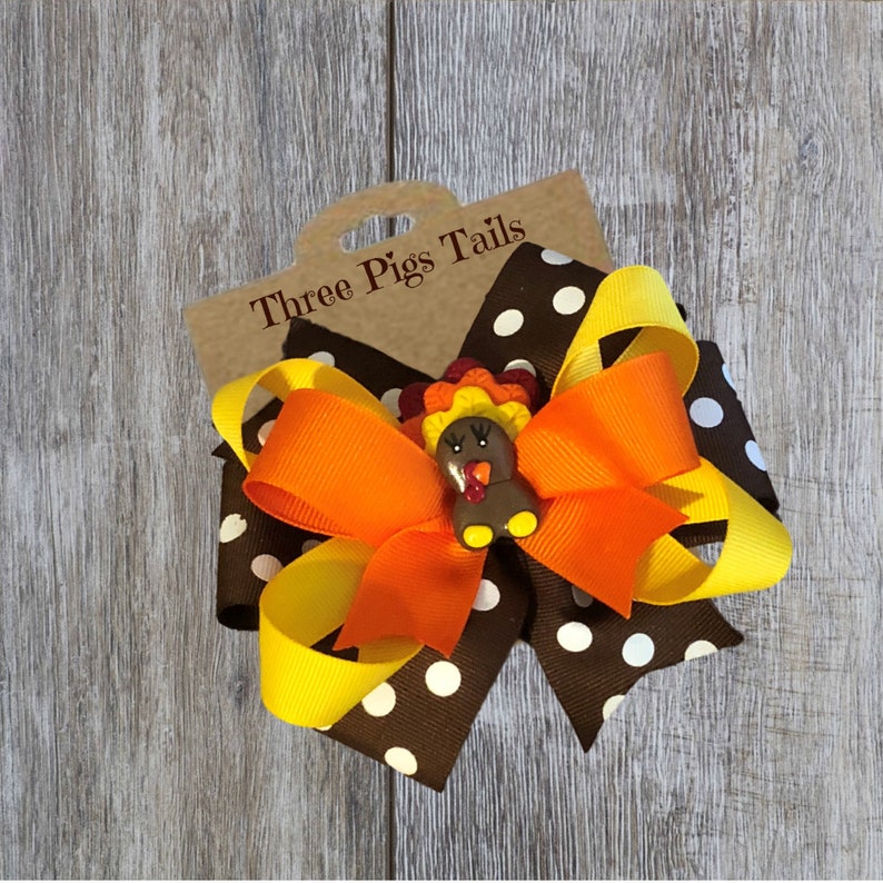 Thanksgiving Hair Bow Thanksgiving Bows Turkey Bows - Etsy