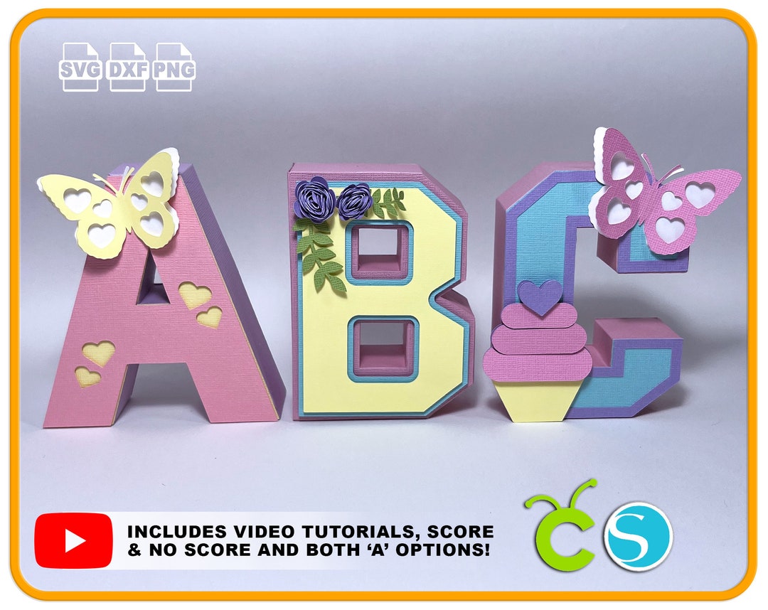 3D Letters Svg A-Z 0-9 3d Alphabet Letter Template Cricut Project ...
