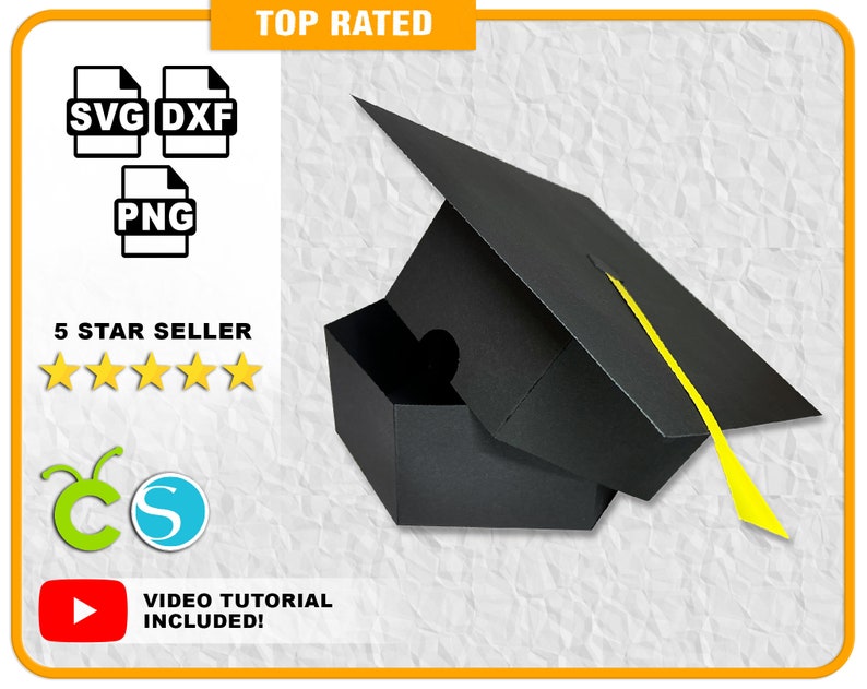 3D Graduation Cap Gift Box Teacher Svg File for Cricut Svg - Etsy