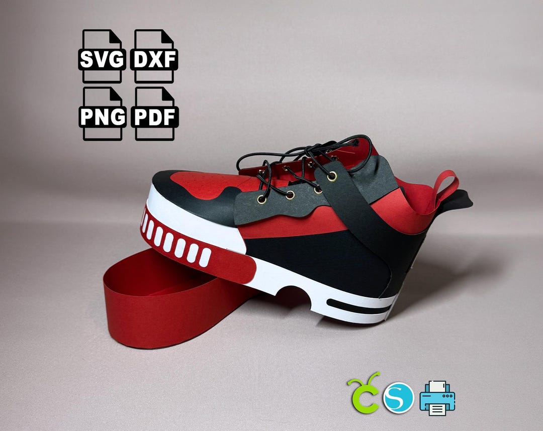 3D Sneaker Gift Box Svg 3D Sneaker Box Trainer Gift Box Paper Sneaker ...