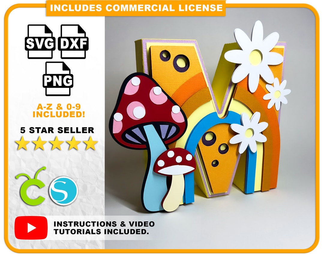 3D Letters SVG Template Cricut Letters A-Z 0-9 3d Alphabet Cricut Svg ...